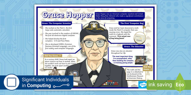 KS2 Grace Hopper: Display Poster - Twinkl UK - Computing KS2 Grace Hopper: Display Poster - Twinkl UK - Computing