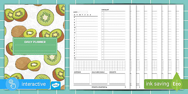 Kiwi Theme Daily Planner Booklet | Twinkl Busy Bees - Twinkl
