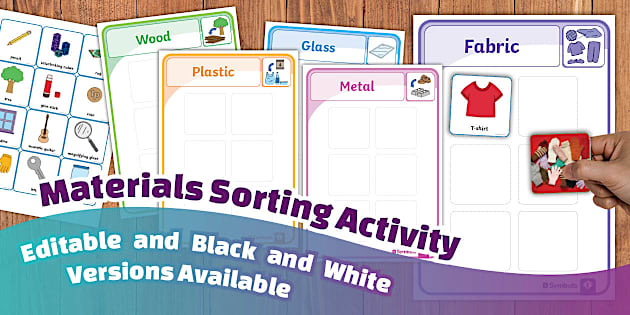 Twinkl Symbols: Materials Sorting Activity