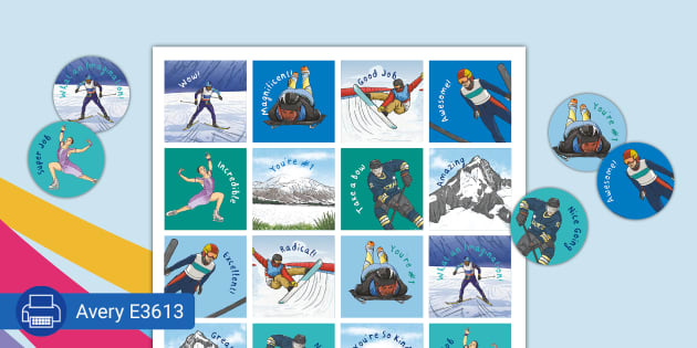 Winter Olympics - Sports - Celebration Stickers - Twinkl