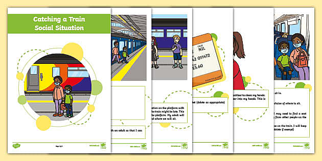 Younger Learners Catching a Train Social Situation - Twinkl
