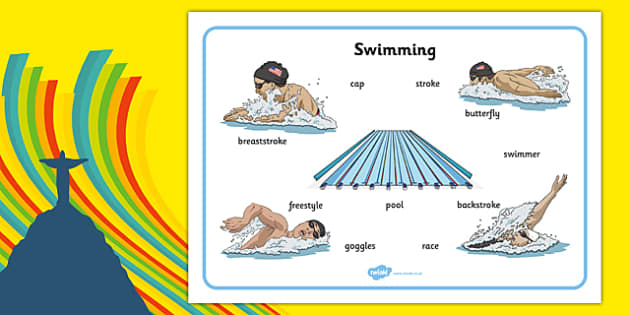 The Olympics Swimming Word Mat (teacher made)