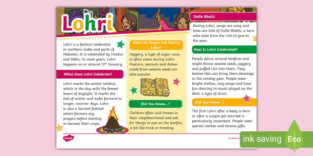Learn about Lohri history with this Lohri Fact File.