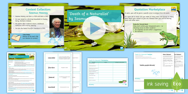 GCSE Poetry Lesson Pack - 'Death of a Naturalist' by Seamus Heaney