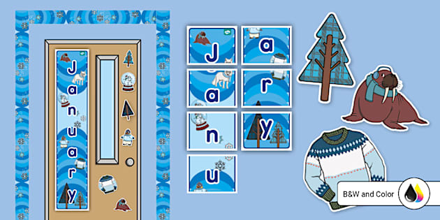 January Door Decorating Pack (teacher made) - Twinkl