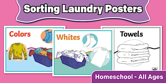 Sorting Laundry Posters for Homeschool