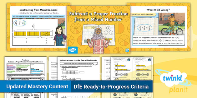 👉 Y4 Add And Subtract Fractions Above 1 Planit Maths Lesson 5