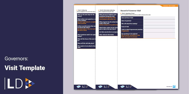 Governor Visit Record Template (Teacher-Made) - Twinkl