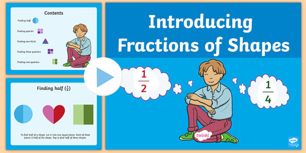 Introducing Fractions of Shapes (teacher made) - Twinkl