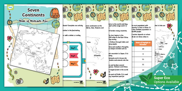 Seven Continents Week of Workouts: Asia (Ages 5 - 7)