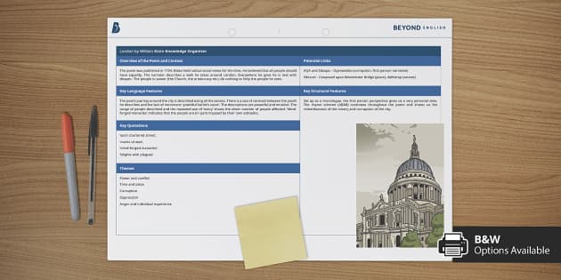 London One Page Revision Summary | GCSE Poetry | Beyond