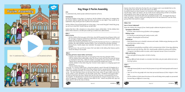 Whole School Purim Assembly PowerPoint and Script Pack