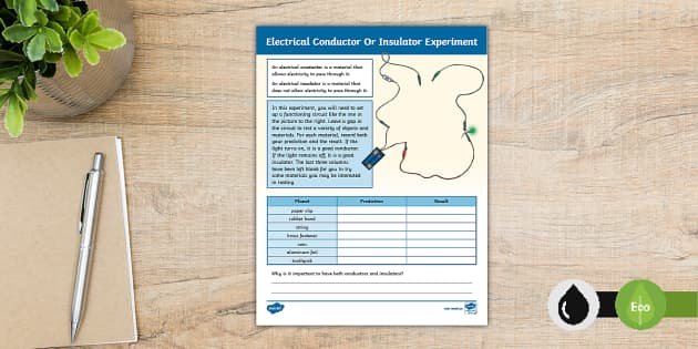 Conductor Or Insulator Experiment Graphic Organizer - Twinkl