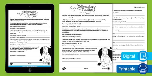 Inferencing Practice for 6th-8th Grade (teacher made)
