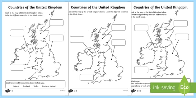 Parts of UK Labelling Map | Twinkl Resources