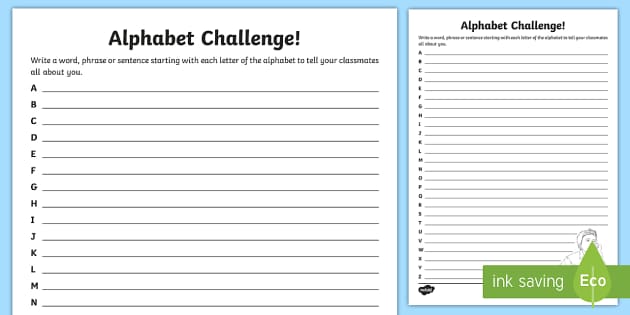 Alphabet Writing Template | All About Me