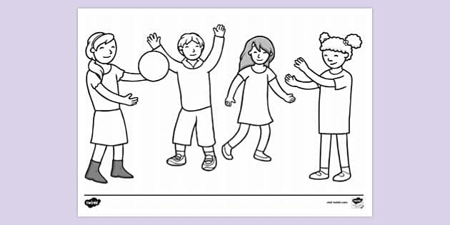 Children and Fun Colouring Page | Colouring Sheets - Twinkl