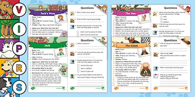 Jack and The Beanstalk Characters | 60-Second Reads | KS1