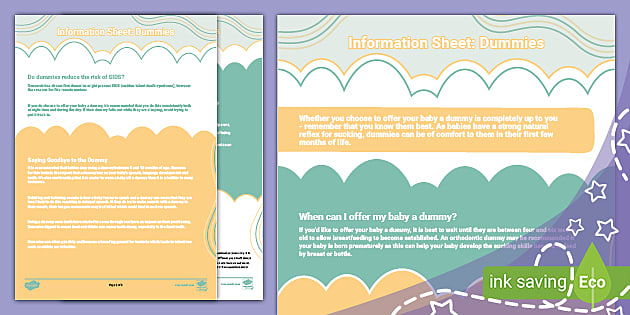 Information Sheet: Dummies (teacher made)