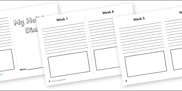 My Holiday 6 Week Diary Writing Frame (teacher made)