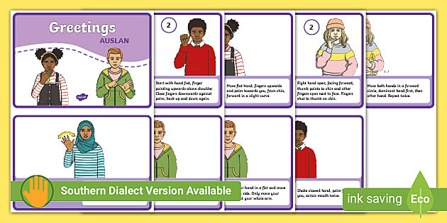 Auslan ‘Hello’ Flashcards For Kids - Australia - Twinkl