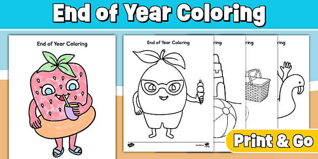 End of Year Coloring Pages