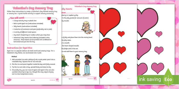 Valentines Day Sensory Tray (teacher made) - Twinkl