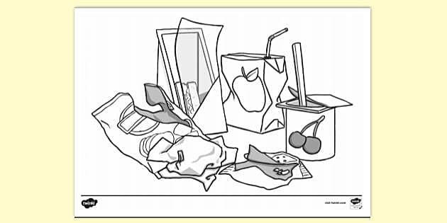 FREE! - Wasteful Lunch Colouring Sheet | Colouring Sheets