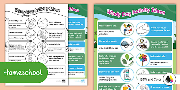 Outdoor Learning: Windy Day Activity Ideas (teacher made)