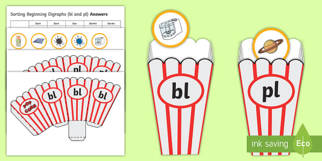Sorting Beginning Digraphs 'bl', 'pl' Cut-Outs