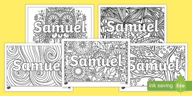 Samuel Mindfulness Name Colouring Activity (Teacher-Made)