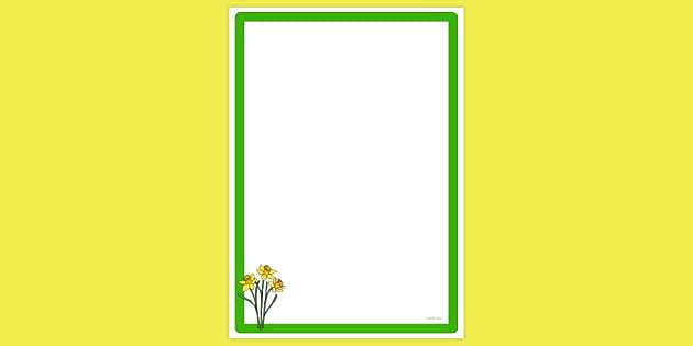FREE! - Simple Blank Daffodil Page Border | Page Borders | Twinkl