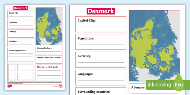 Denmark Fact File Template (Teacher-Made) - Twinkl