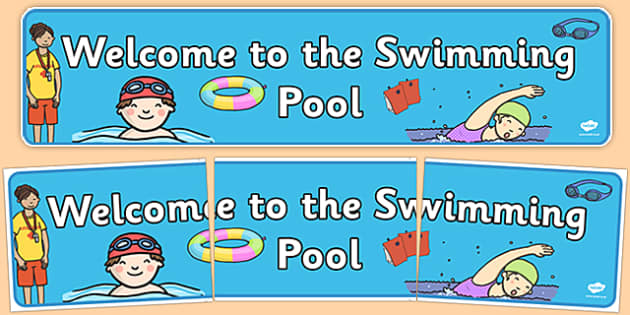 👉 Welcome to the Swimming Pool Display Banner - Twinkl