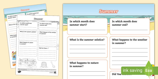 Summer Fact File Template (l'enseignant a fait) - Twinkl