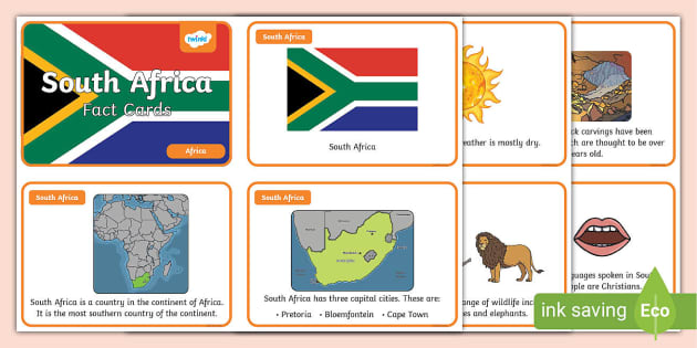 KS1 South Africa Fact Cards (teacher made) - Twinkl