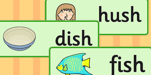 Final 'Sh' Sound Word Cards (teacher made) - Twinkl