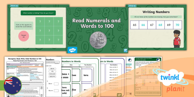 Phase 1 Number: Read Numerals and Words to 100 - Twinkl