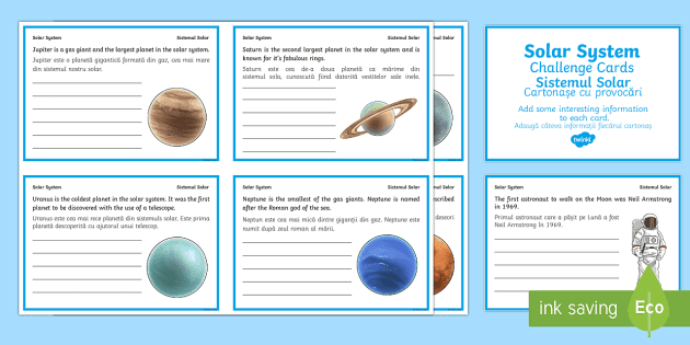 Solar System Printable Fact Sheets