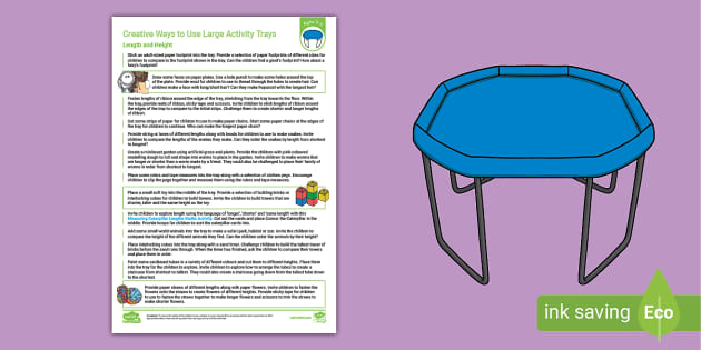 EYFS Ages 3-5 Large Activity Trays: Length and Height