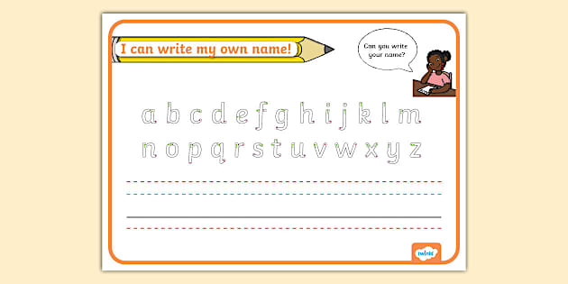 Name Writing Letter Formation Worksheet - Twinkl