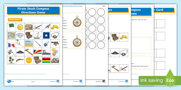 Pirate Stash Compass Directions Game (teacher made)
