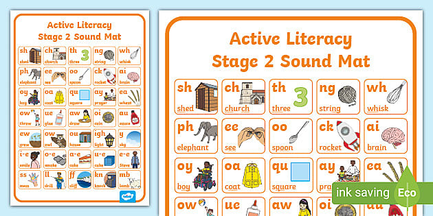 Active Literacy Stage 2 Sound Mat (teacher made) - Twinkl