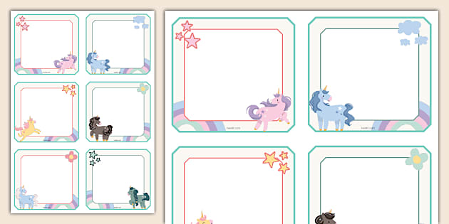 Unicorn-Themed Peg Labels (Hecho por educadores) - Twinkl