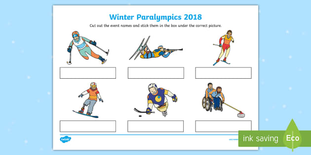 Winter Paralympics Events Matching SEN Worksheet