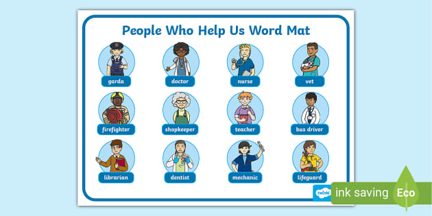 People Who Help Us Word Mat Teacher Made Twinkl