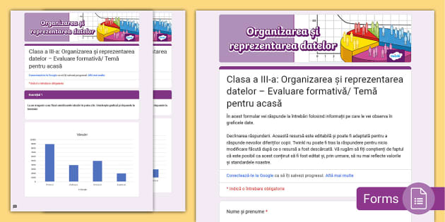 Clasa 3: Organizarea și reprezentarea datelor – Evaluare