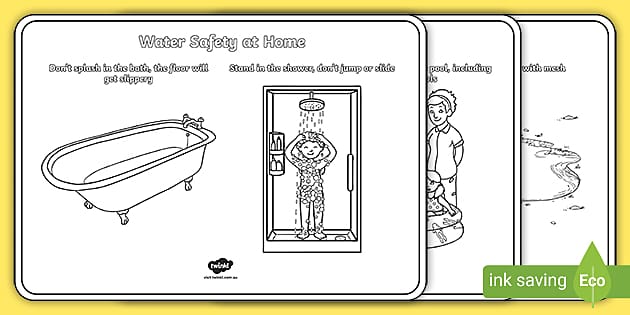 Water Safety Colouring Pages (teacher made) - Twinkl