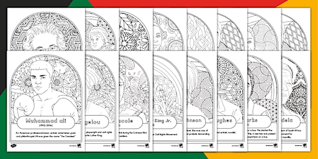 Black History Month Significant People Coloring Posters