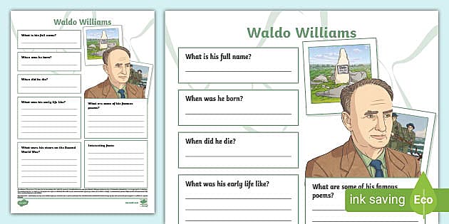 Waldo Williams Fact File Template (teacher made) - Twinkl